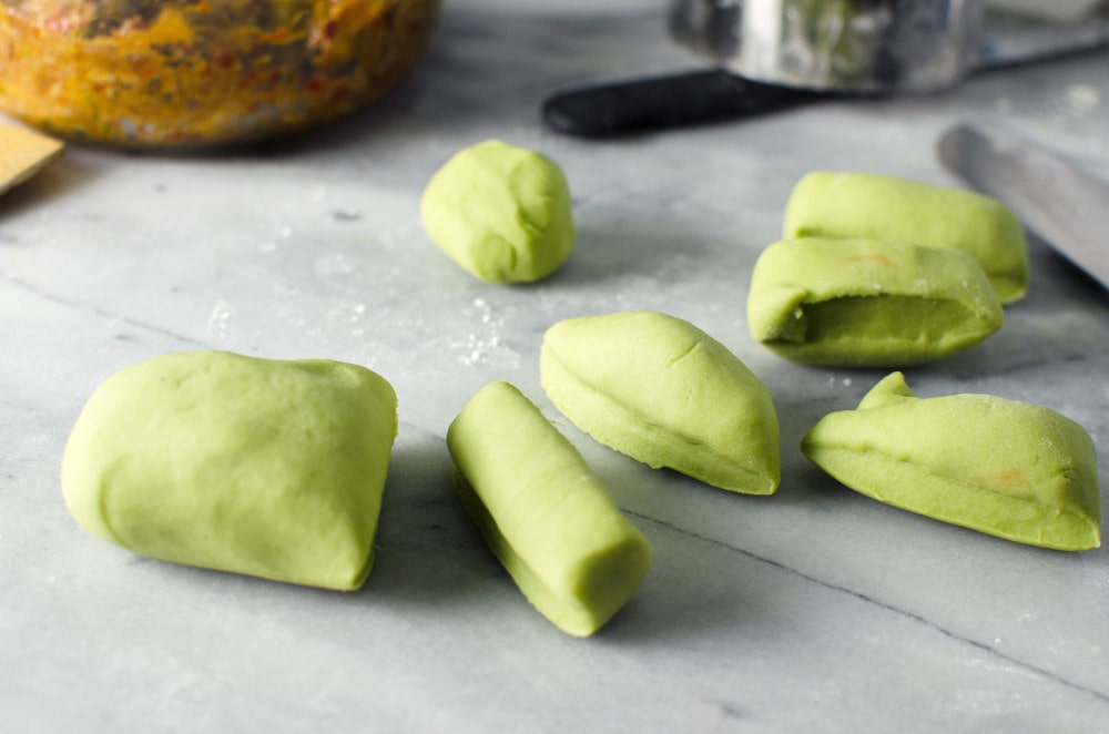 How to make Green Dumpling Dough (Potsticker Dough) - The Flavor Bender