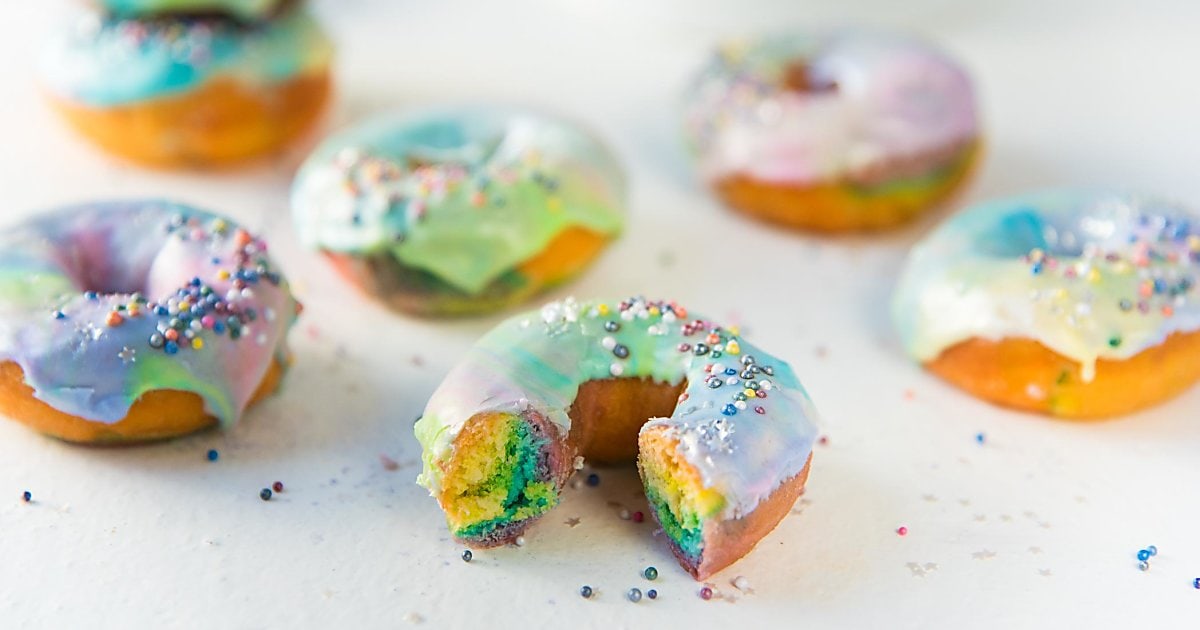 Mini Rainbow Donuts - The Flavor Bender