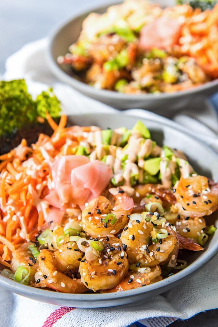 Easy Teriyaki Shrimp Rice Bowls - The Flavor Bender