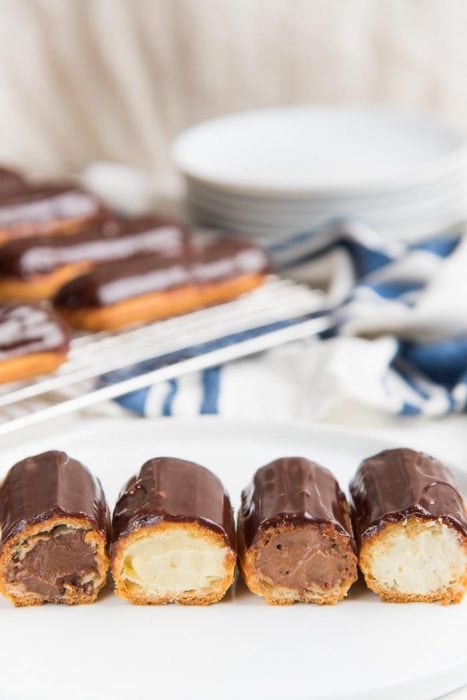 Perfect Chocolate Eclairs (With Pastry Cream) - The Flavor Bender