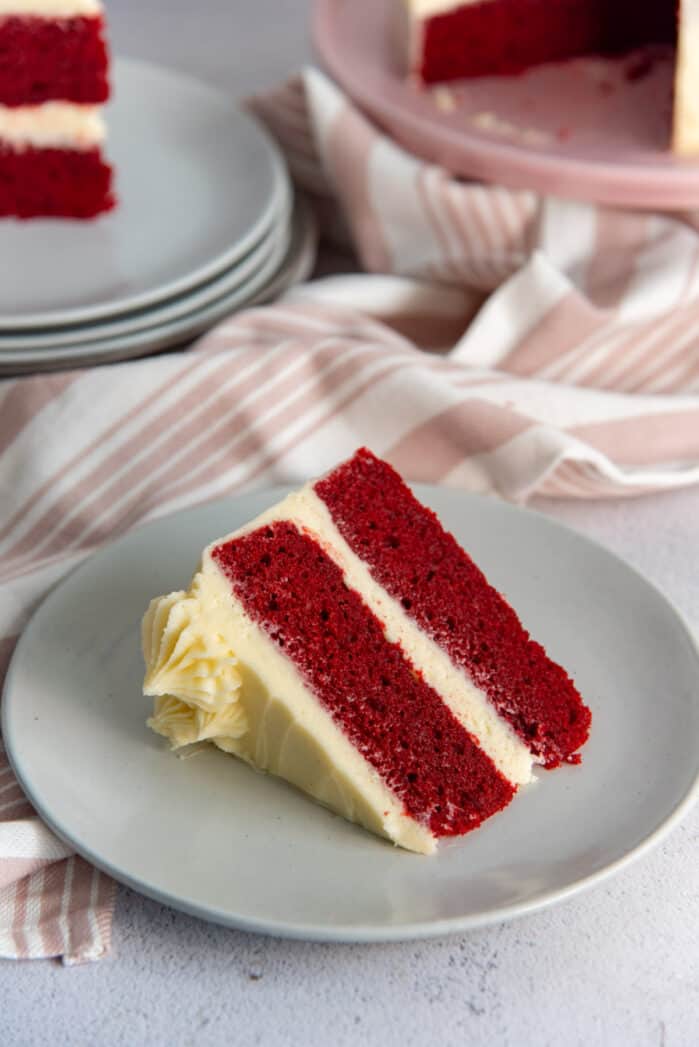 Red Velvet Cake with Cream Cheese Frosting - The Flavor Bender