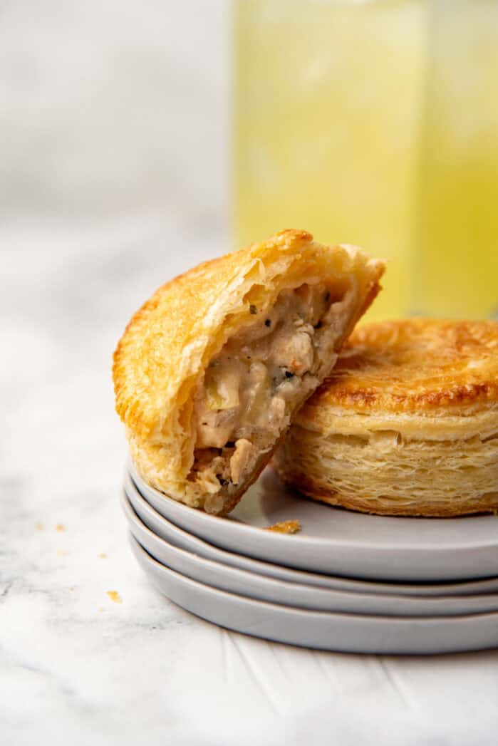 Creamy Mini Chicken Pies with Puff Pastry - The Flavor Bender