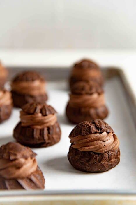 Chocolate Cream Puffs (with Chocolate Whipped Cream) - The Flavor Bender