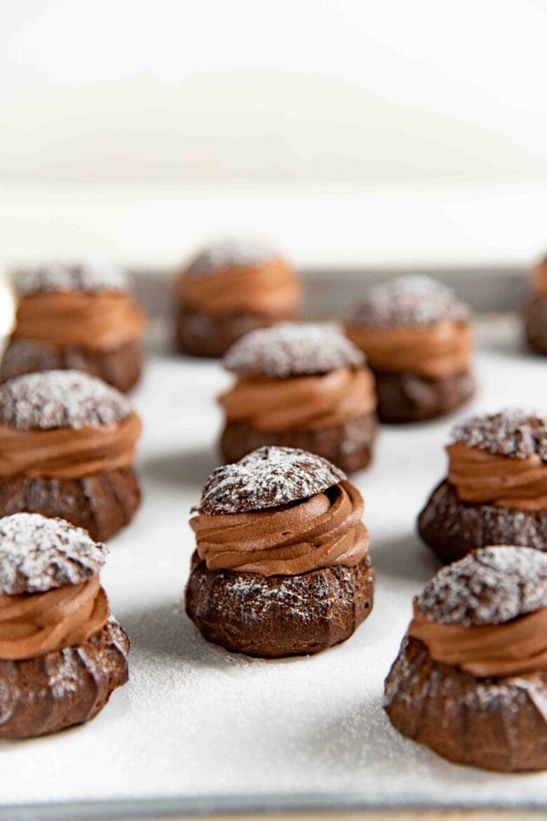 Chocolate Cream Puffs (with Chocolate Whipped Cream) - The Flavor Bender