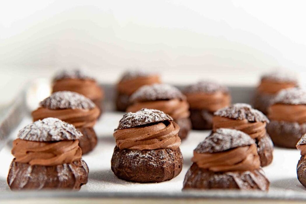 Chocolate Cream Puffs (with Chocolate Whipped Cream) - The Flavor Bender