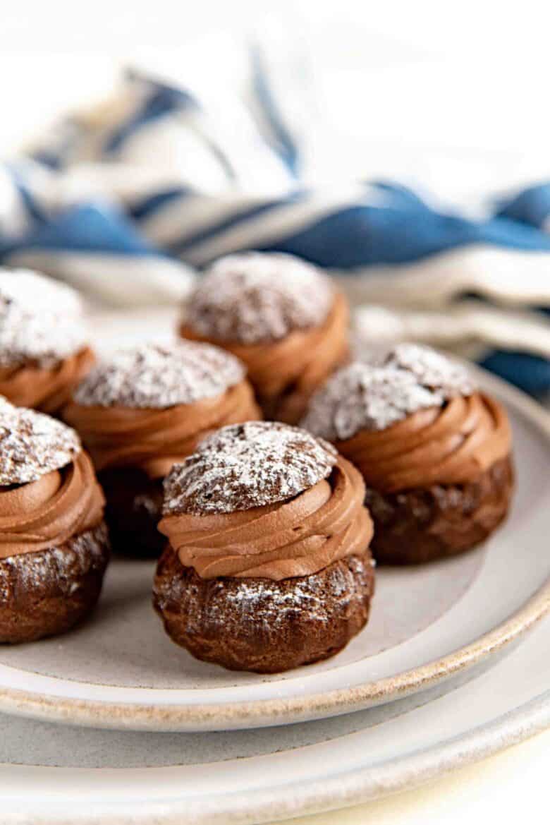 Chocolate Cream Puffs (with Chocolate Whipped Cream) - The Flavor Bender
