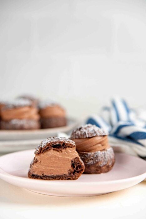Chocolate Cream Puffs (with Chocolate Whipped Cream) - The Flavor Bender