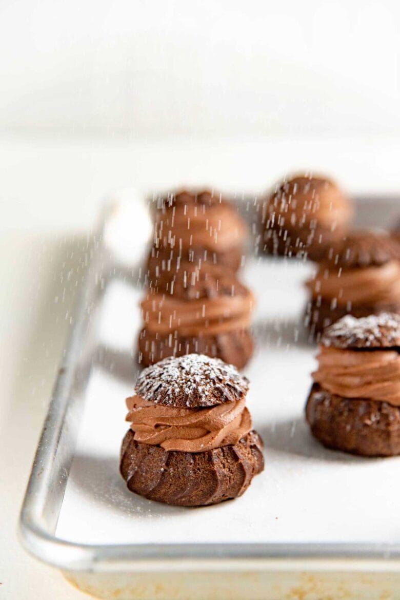 Chocolate Cream Puffs (with Chocolate Whipped Cream) - The Flavor Bender